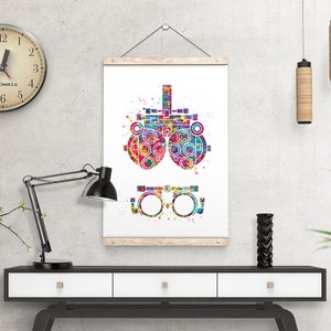 Optometry Tool Watercolor Print Optometrist Gift Optician Poster Eye ...