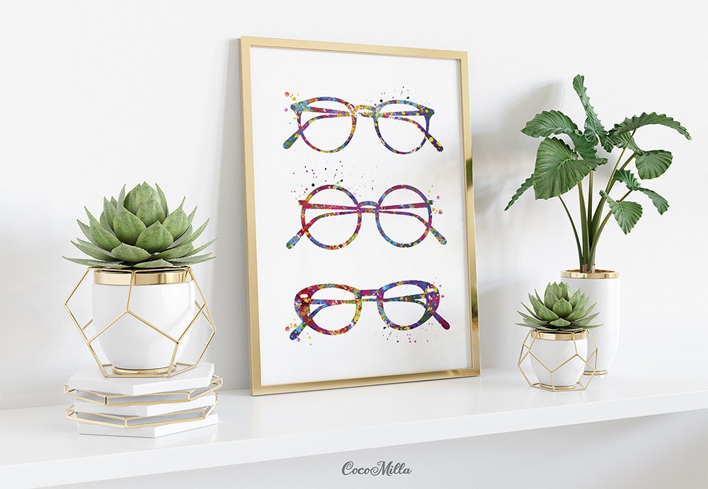 Eyeglasses Watercolor Print Optometrist Gift Optician Poster - Etsy France