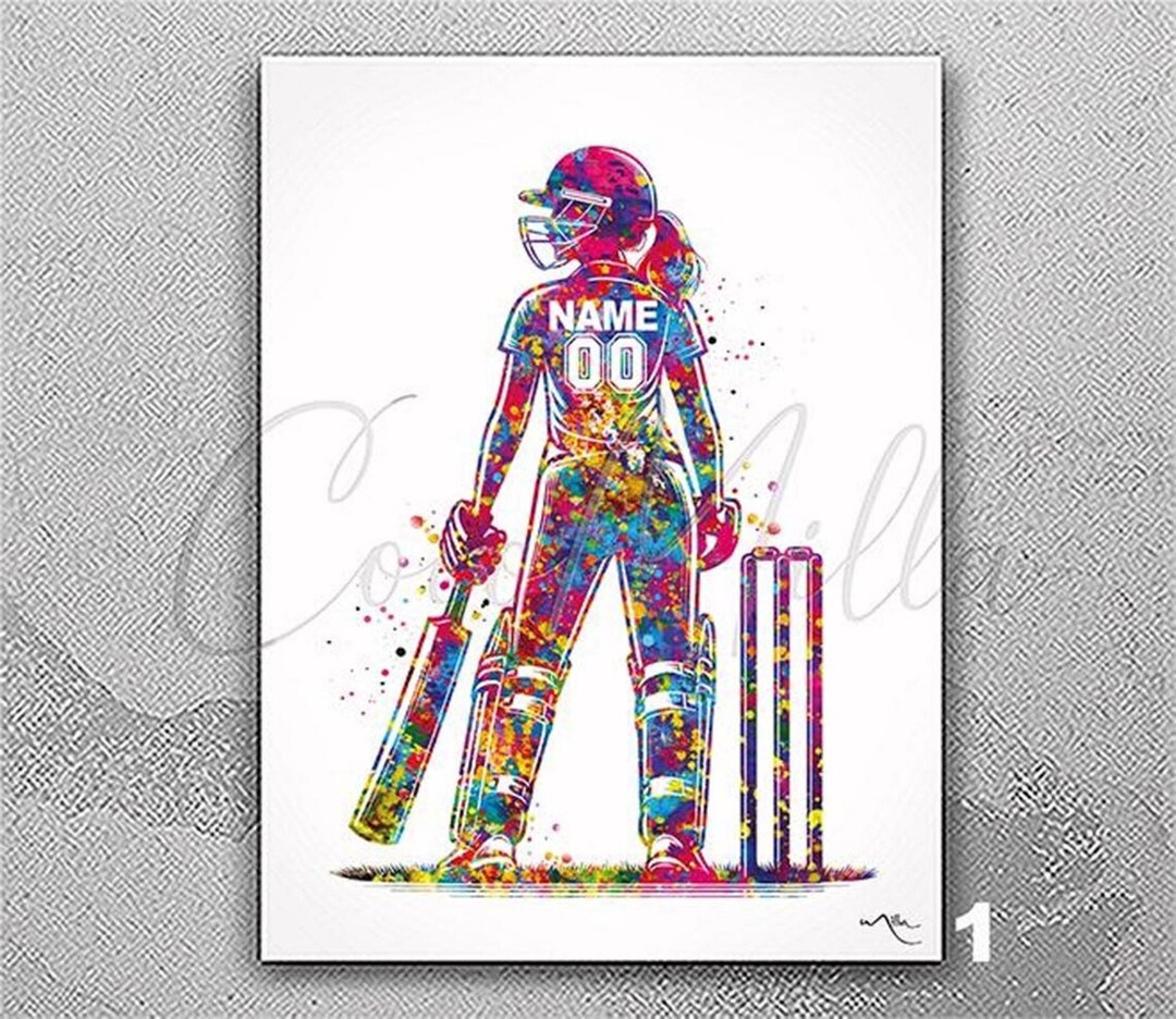 Personalised Cricket Player | Girls Cricket Player | Cricket Girl ...