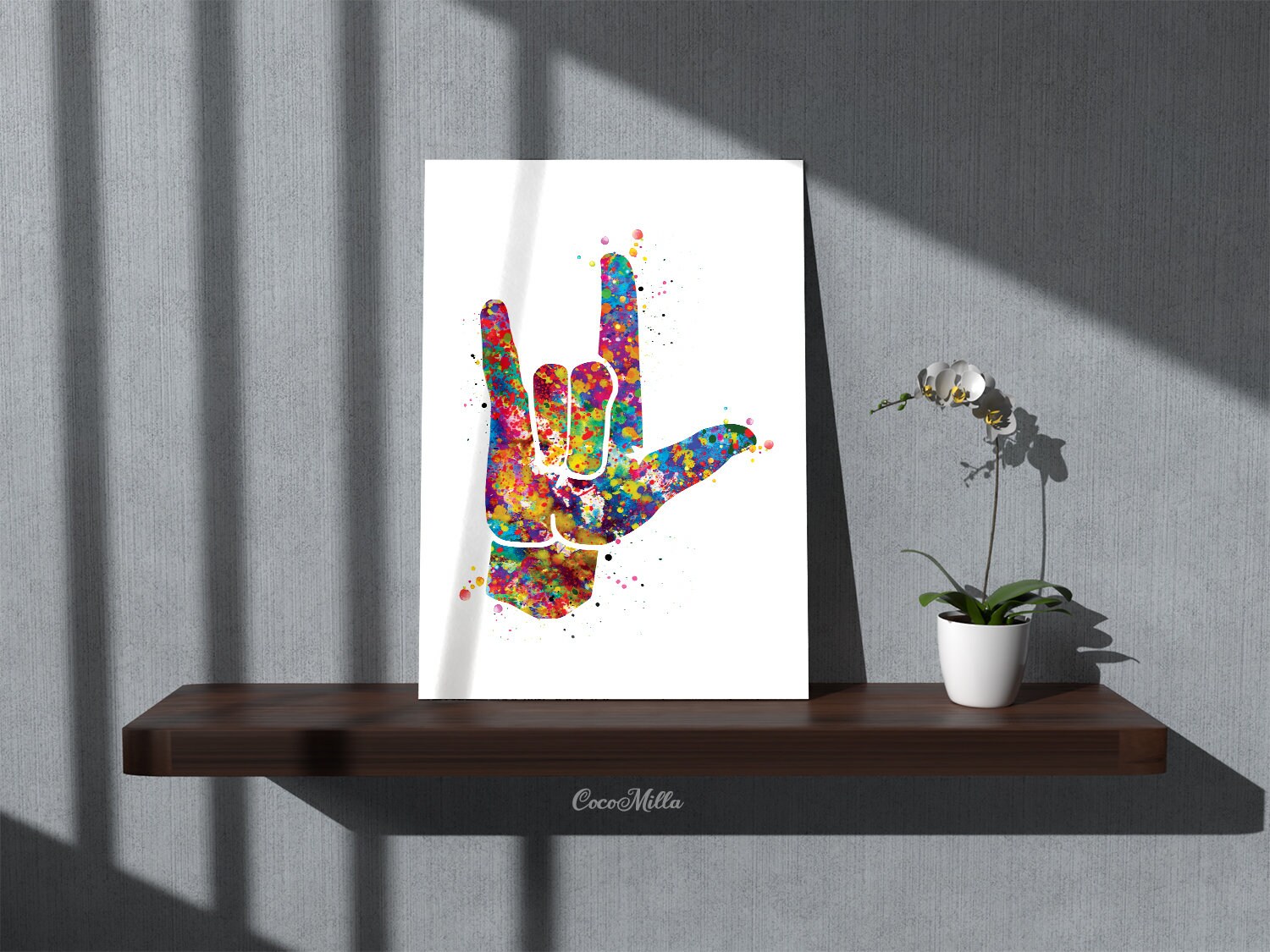 I Love You ASL American Sign Language Watercolor Print Hand | Etsy