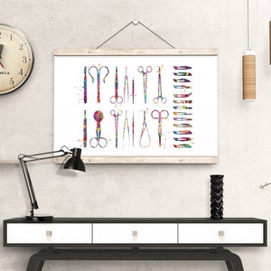 Surgical Tools Watercolor Print Medical Tools Wall Art Nurse Gift ...