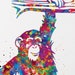 Monkey Hanging Chimp Watercolor Print Chimpanzee Monkey - Etsy