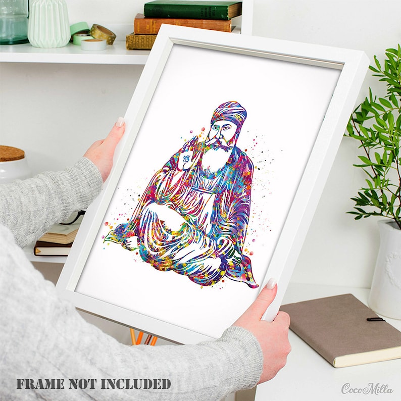 Guru Nanak Dev Ji Sikh Art Watercolor Print Poster Wall Decor - Etsy UK