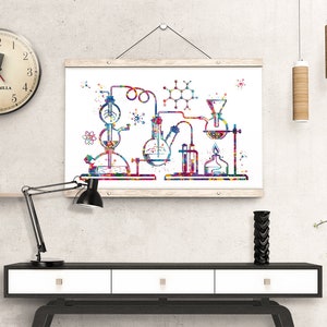 Chemistry Laboratory Watercolor Print Chemistry Lab Medical Art ...