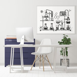 Chemistry Laboratory Watercolor Print Chemistry Lab Phlebotomist ...