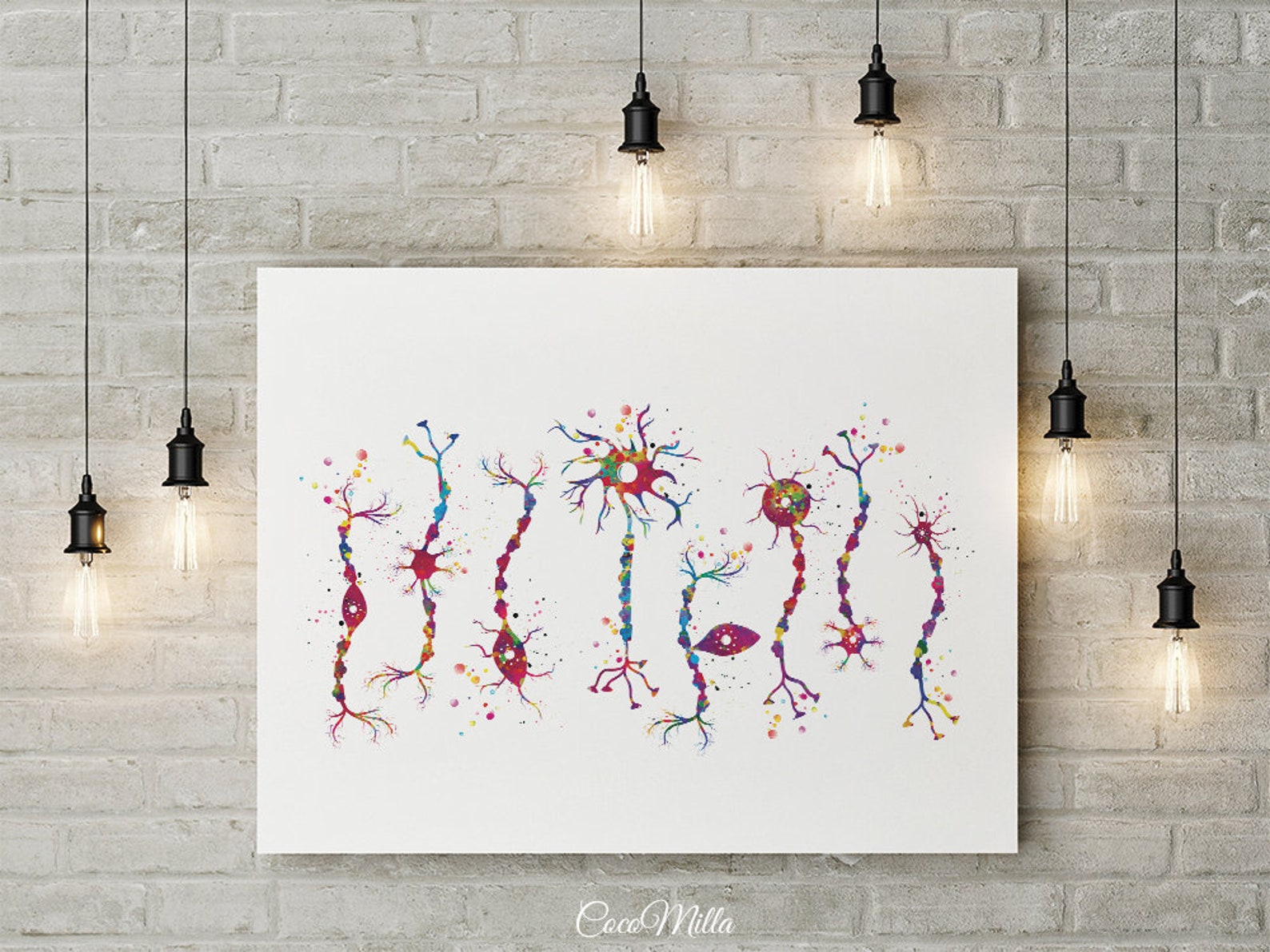 Neuron Types Art Watercolor Print Science Poster Neurology | Etsy