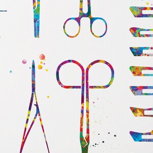 Surgical Tools Watercolor Print Medical Tools Wall Art Nurse Gift ...