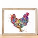 Chicken Watercolor Print Chicken Art Print House Warming Gift Pet Gift ...