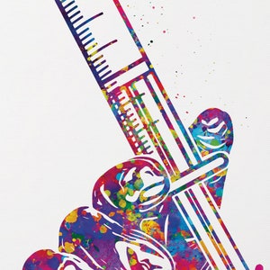 Syringe Art Injection Watercolor Print Medical Art Nurse Practitioner ...