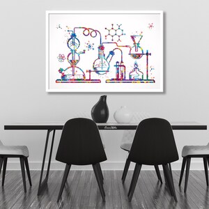 Chemistry Laboratory Watercolor Print Chemistry Lab Medical Art ...