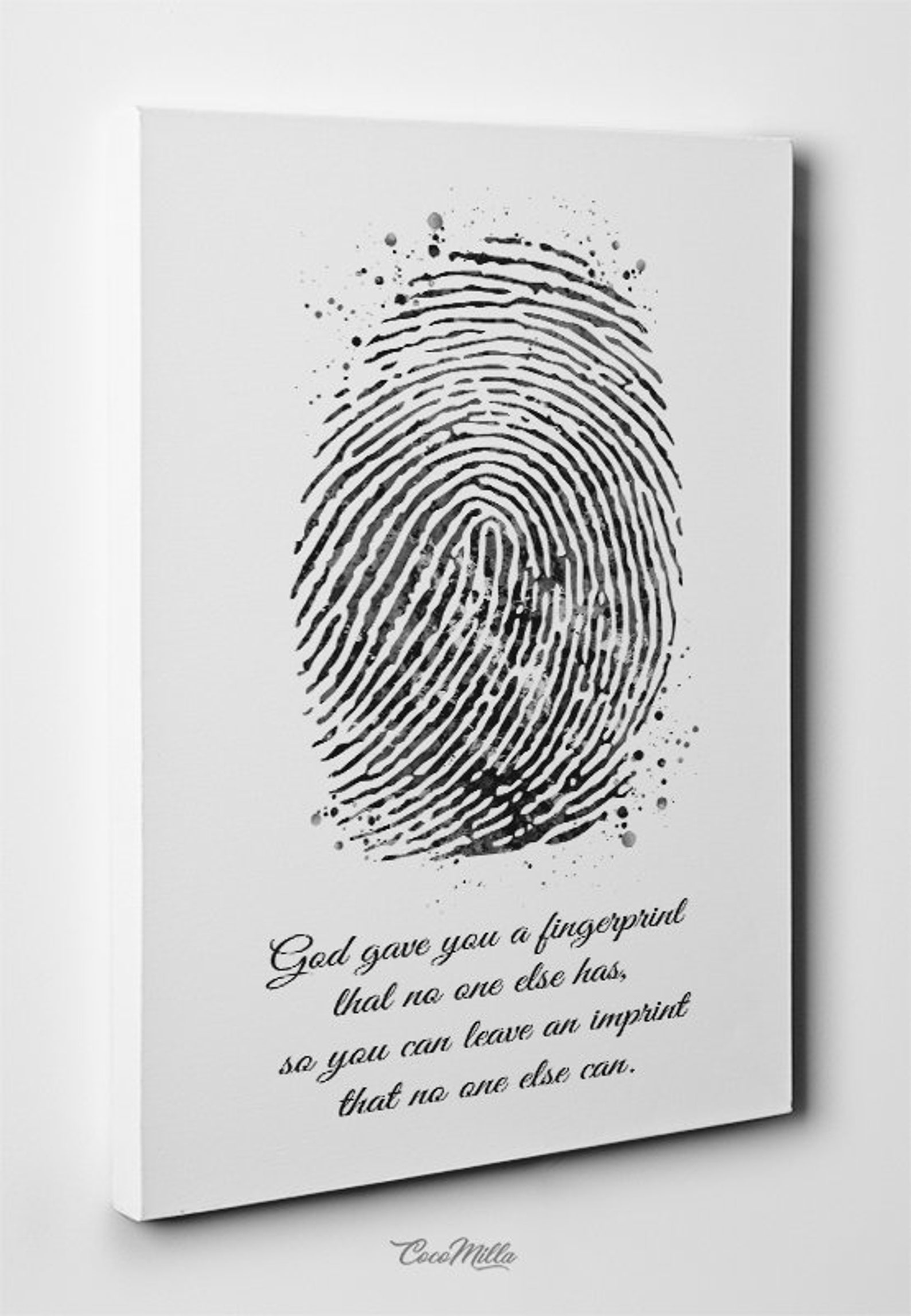 Watercolor Fingerprint Quote Print, Inspirational Office Wall Art-1377 ...