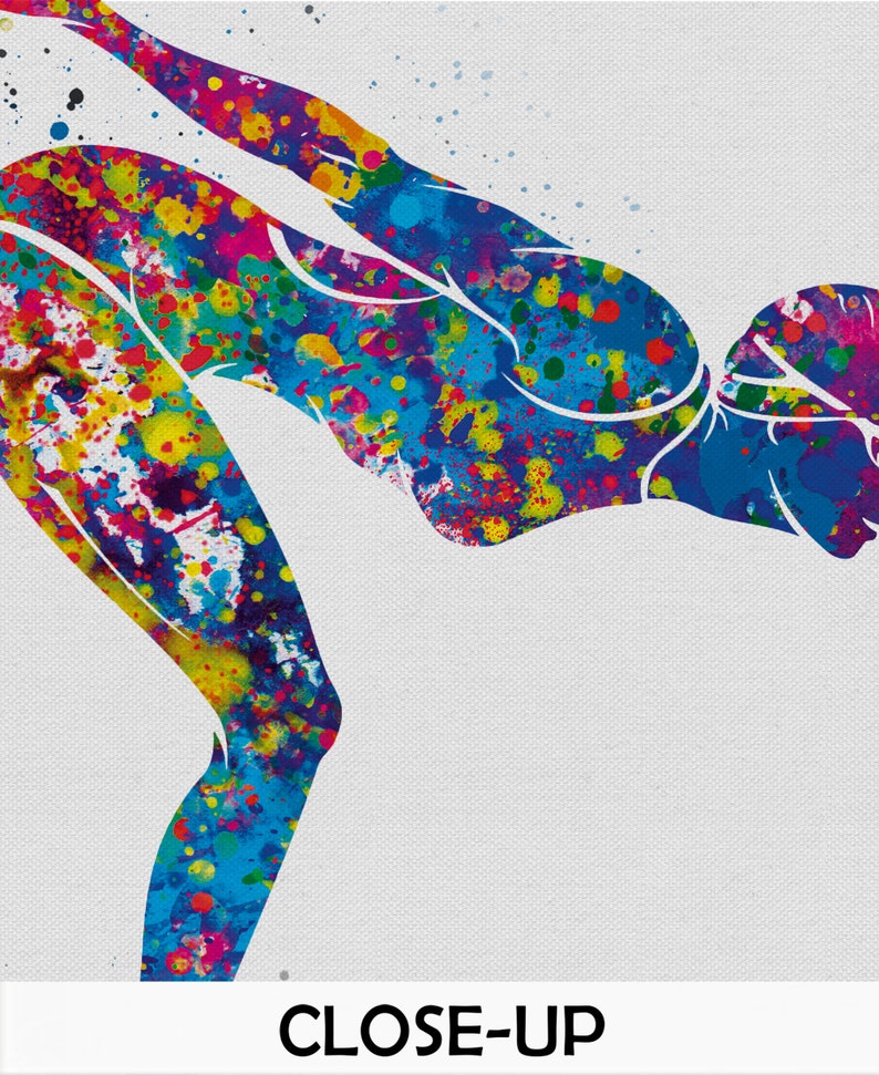 Swimmer Girl Watercolor Print Female Swimmer Art Gift Art | Etsy