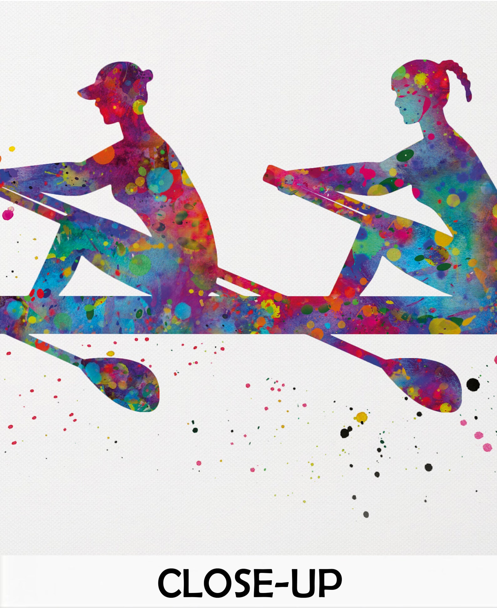 Female Rowing Team Watercolor Print Canoe Kayak Poster Rower - Etsy