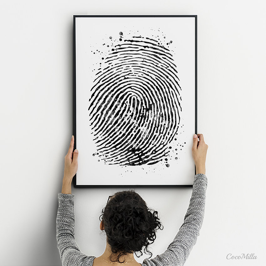 Fingerprint Watercolor Print, Medical Anatomy Art-53 - Etsy