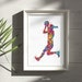 Netball Player Watercolor Print Netball Woman Female Girl Netball Gift ...