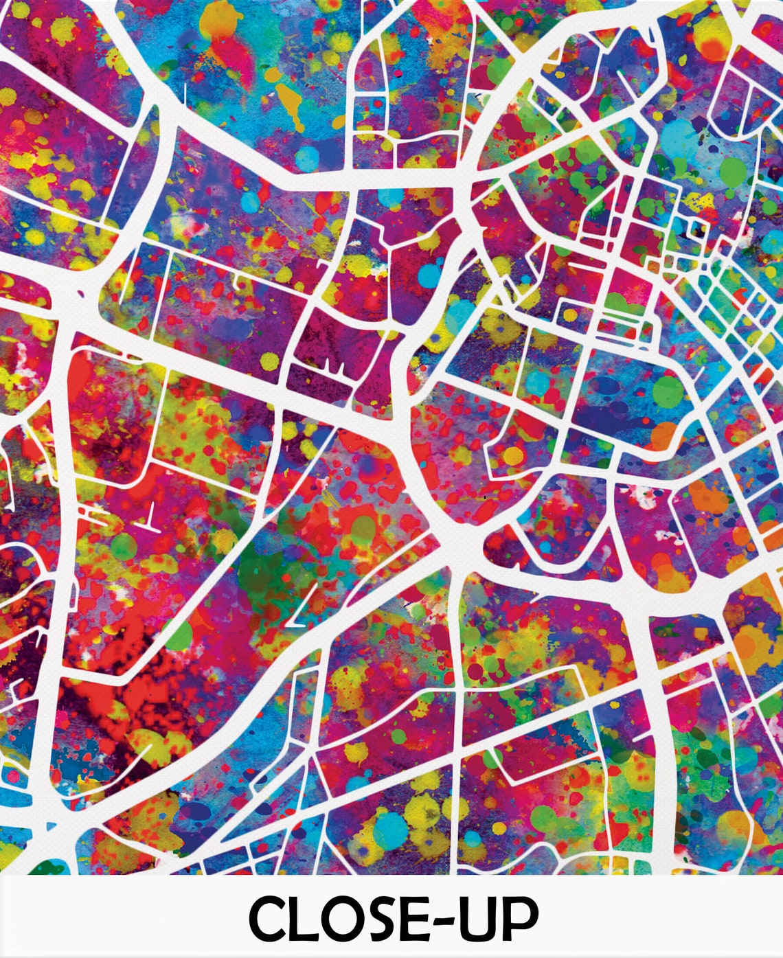 Manchester Map Watercolor Print Wall Art Manchester City Road - Etsy