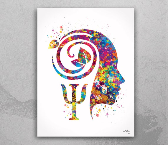 Psychiatrist Watercolor Print Psychology Psychiatry Wall Art - Etsy UK