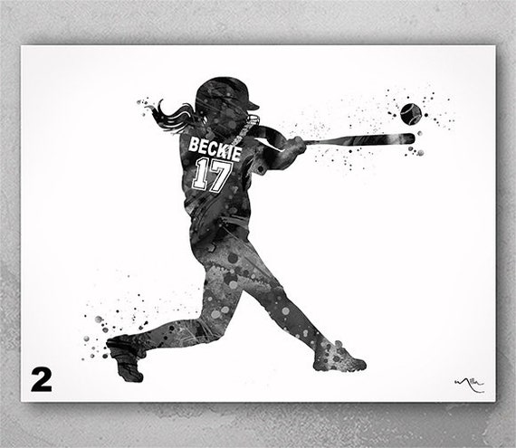 Softball Player Drawing