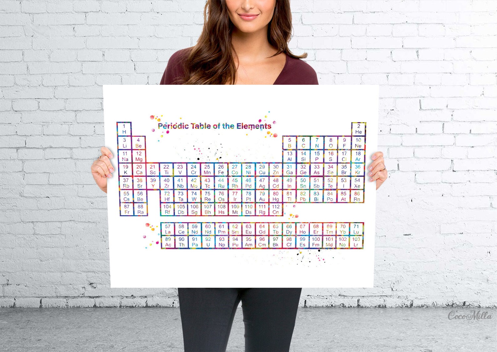 Periodic Table of the Elements Watercolor Print Science Art Chemical ...