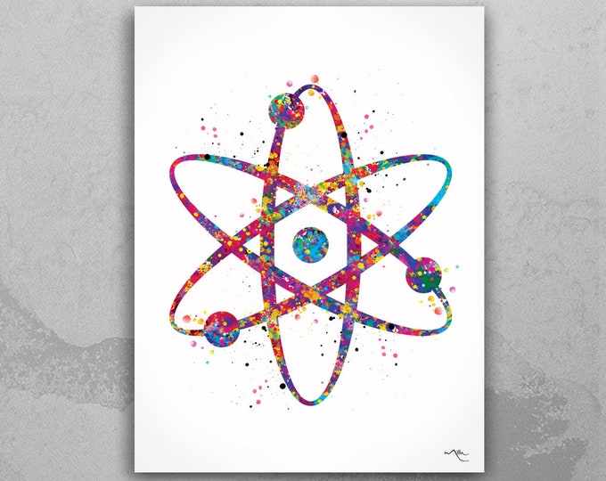 Structure of Atom Poster, Science Lover Gift, Atom Print, Atom Art ...