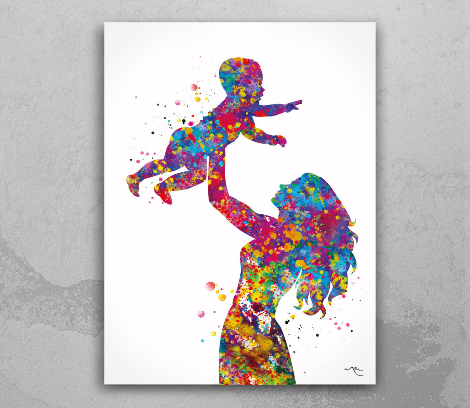 Mother Holding Baby Watercolor Print Mother and Baby Parent | Etsy