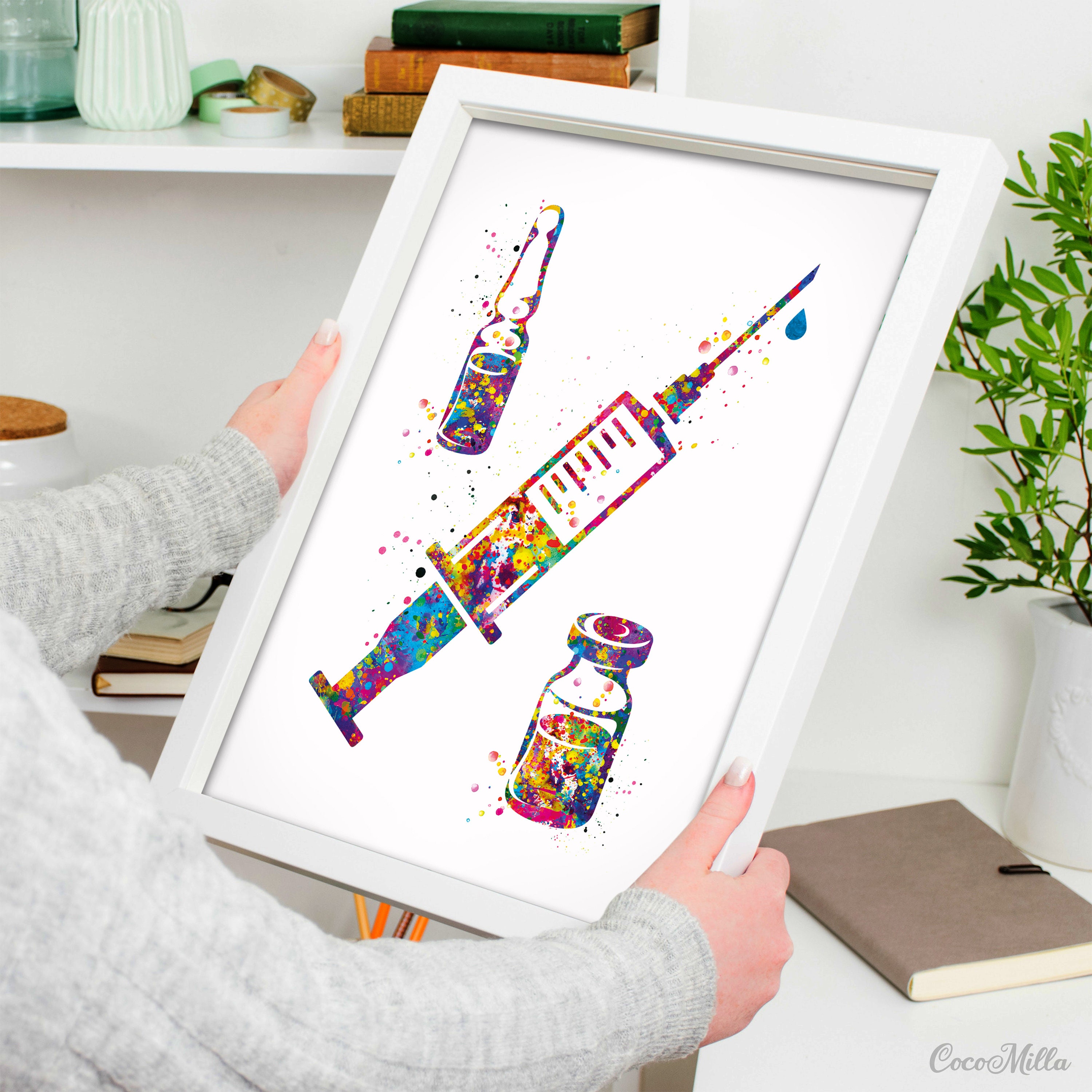 Syringe Injection Watercolor Print Medical Art Dentist IV - Etsy UK