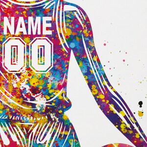 Personalized Female Basketball Player Watercolor Print Gift Girl ...