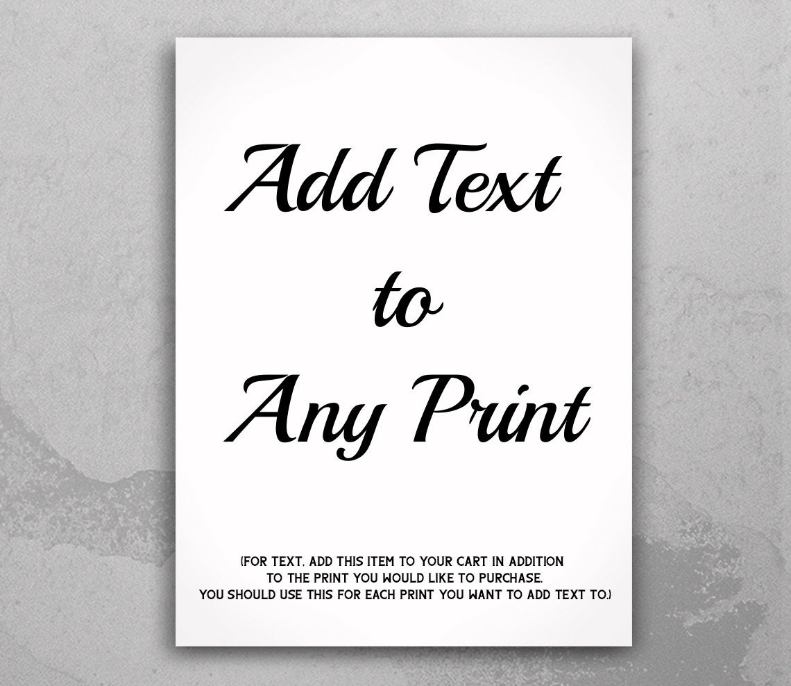 Add Text to Any Print - Etsy UK