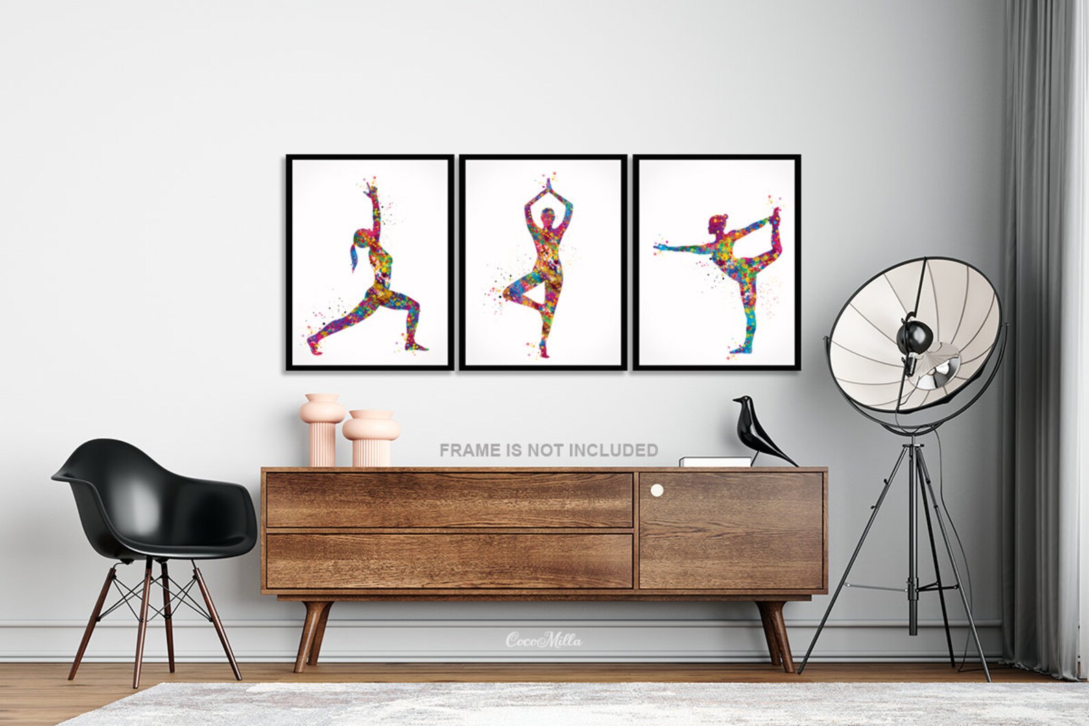 Yoga Art Watercolor Print Set Modern Home Decor Housewarming | Etsy