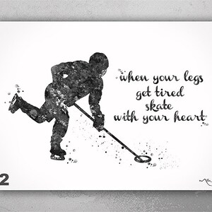 Ringette Player Male Quote Watercolor Print Ringuette Boy Man When Your ...