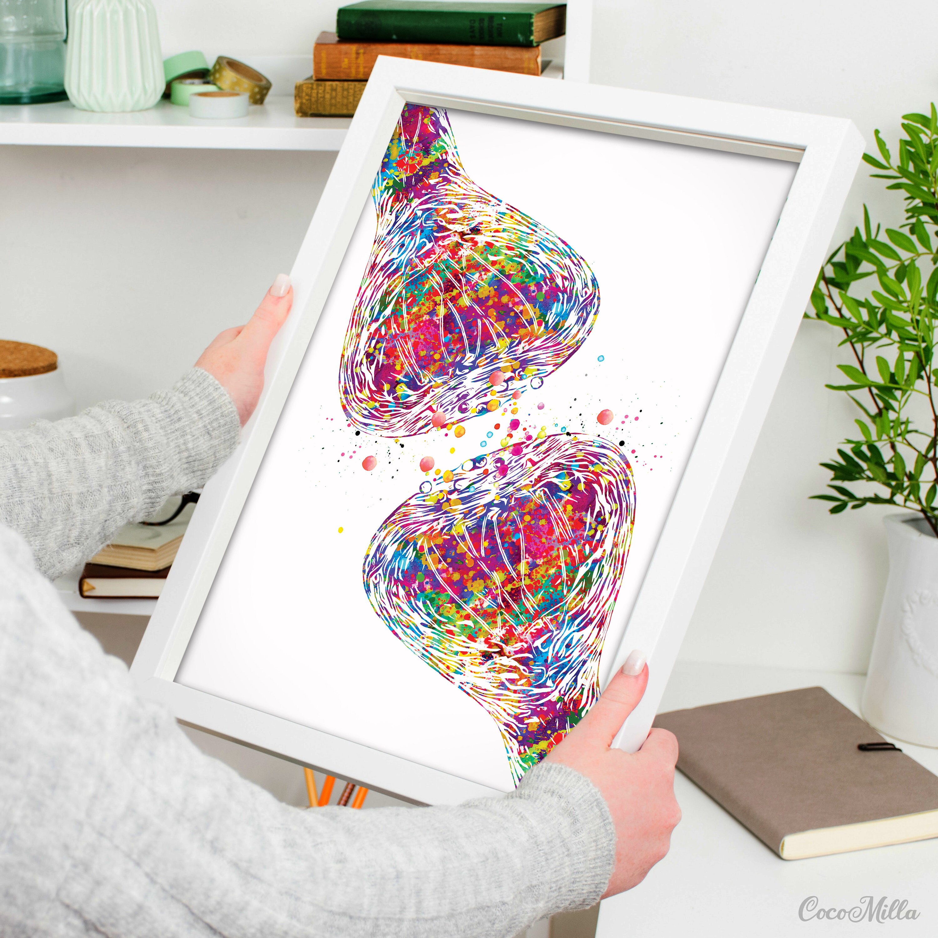 Synapse Receptor Watercolor Print Science Poster Neurology Art | Etsy