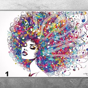 Girl Music Notes Watercolor Art Print: Treble Clef Musician Gift-2842 ...