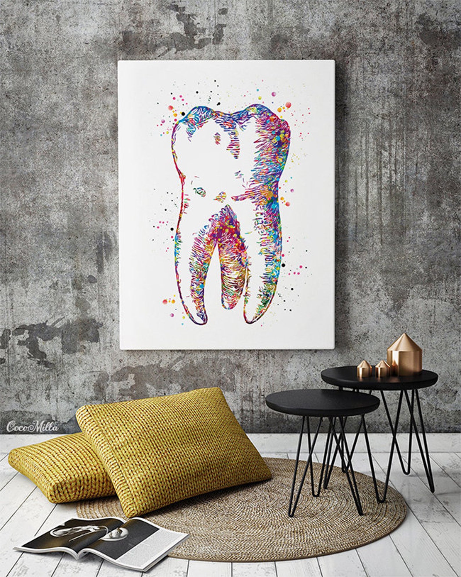 Human Tooth Watercolor Print Tooth Anatomical Art Dental | Etsy