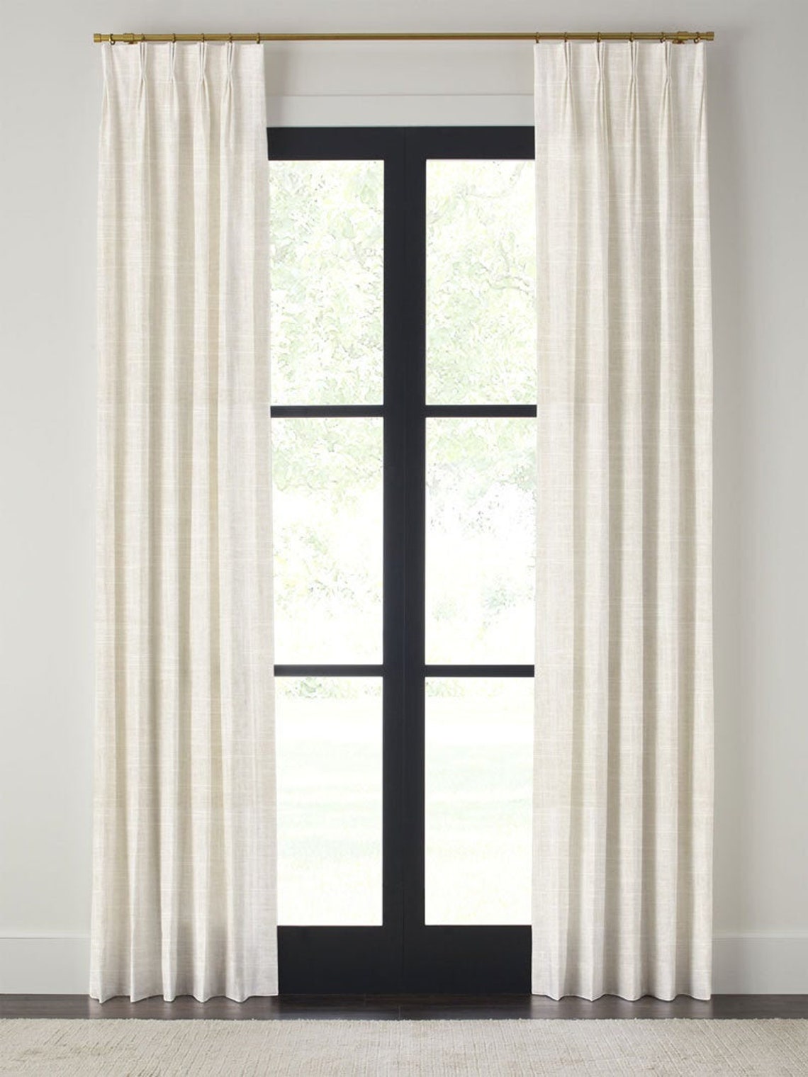 IVORY Linen Curtains French Pleat Curtains Side Drapery | Etsy