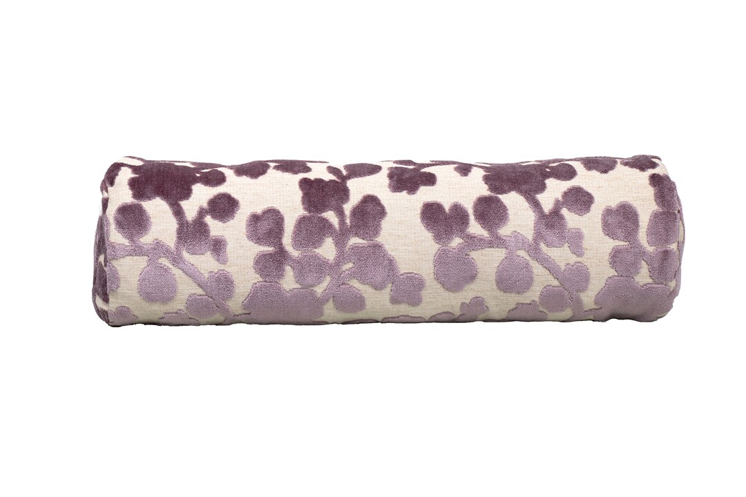 Blossom Cut Velvet Pillow Cover in "lavender", Bolster Decorative ...