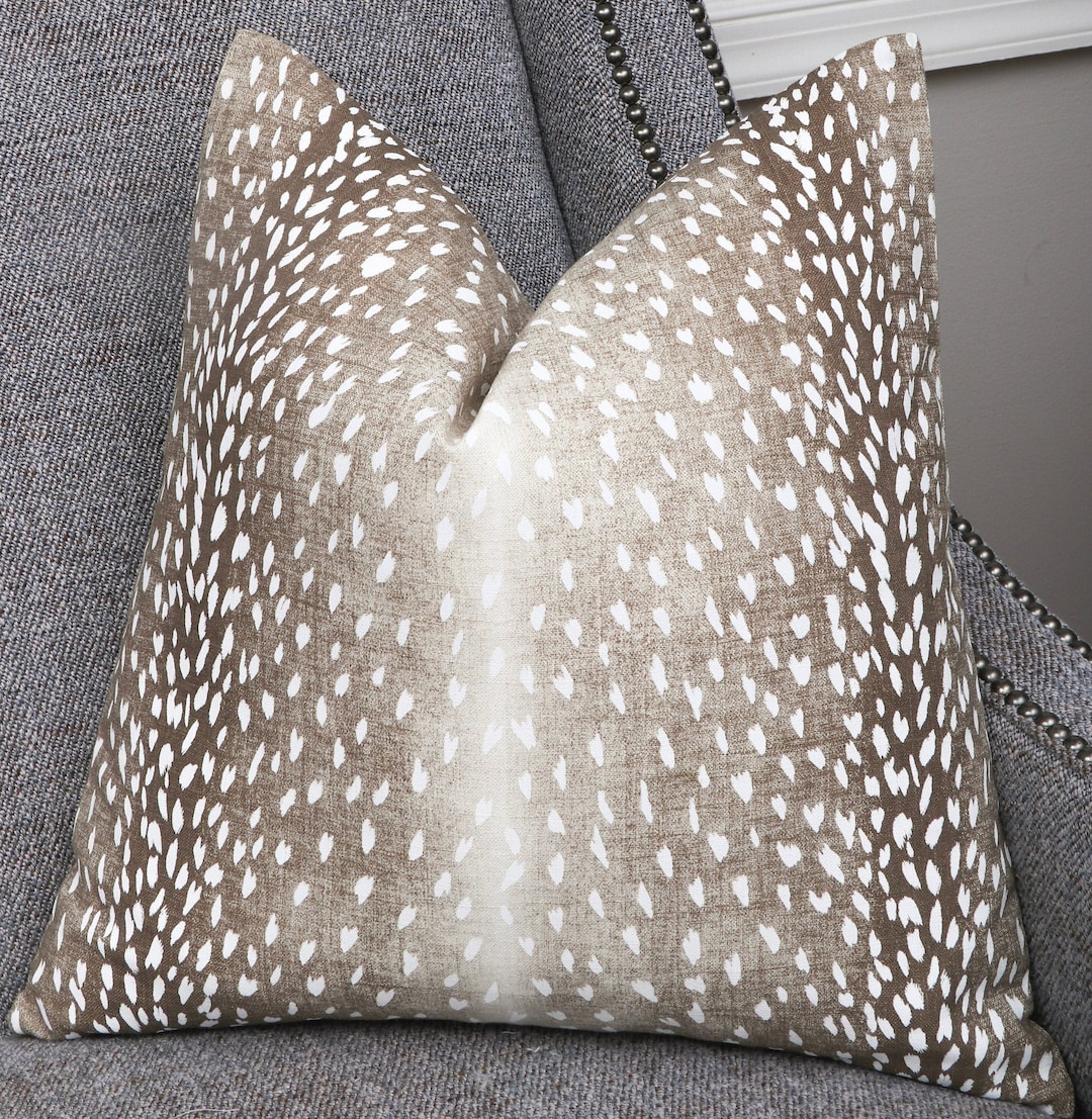 Antelope Pillow Cover Bark-brown, Animal Print Pillow Cover, Decorative ...