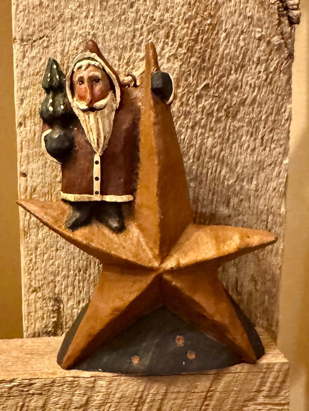 Greg Guedel * Midwest of Cannon Falls * Starfolk Santa Standing on Star Ornament - Etsy