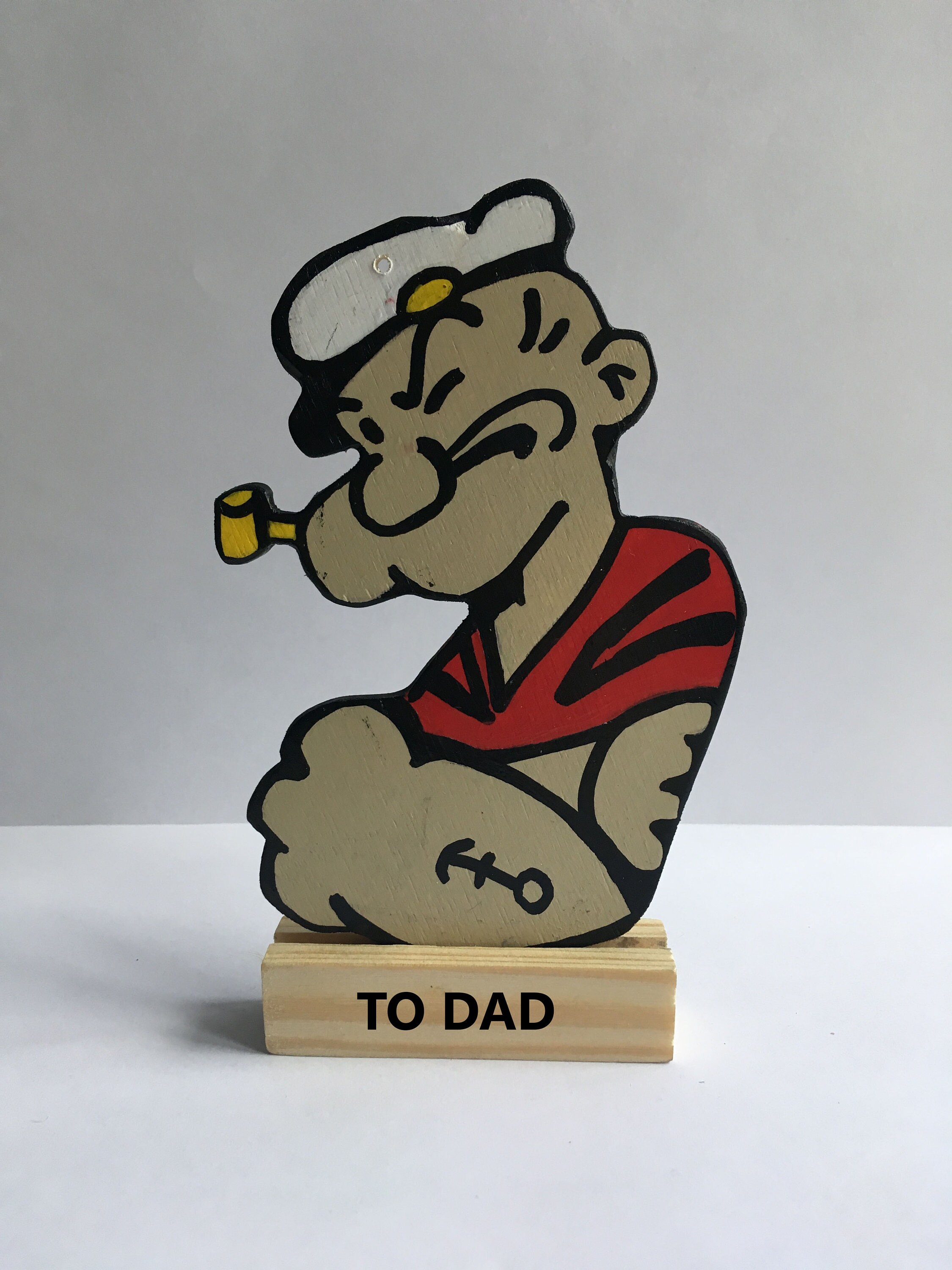 Popeye The Sailor Wood Hanging Wooden Valentine Custom Car Etsy