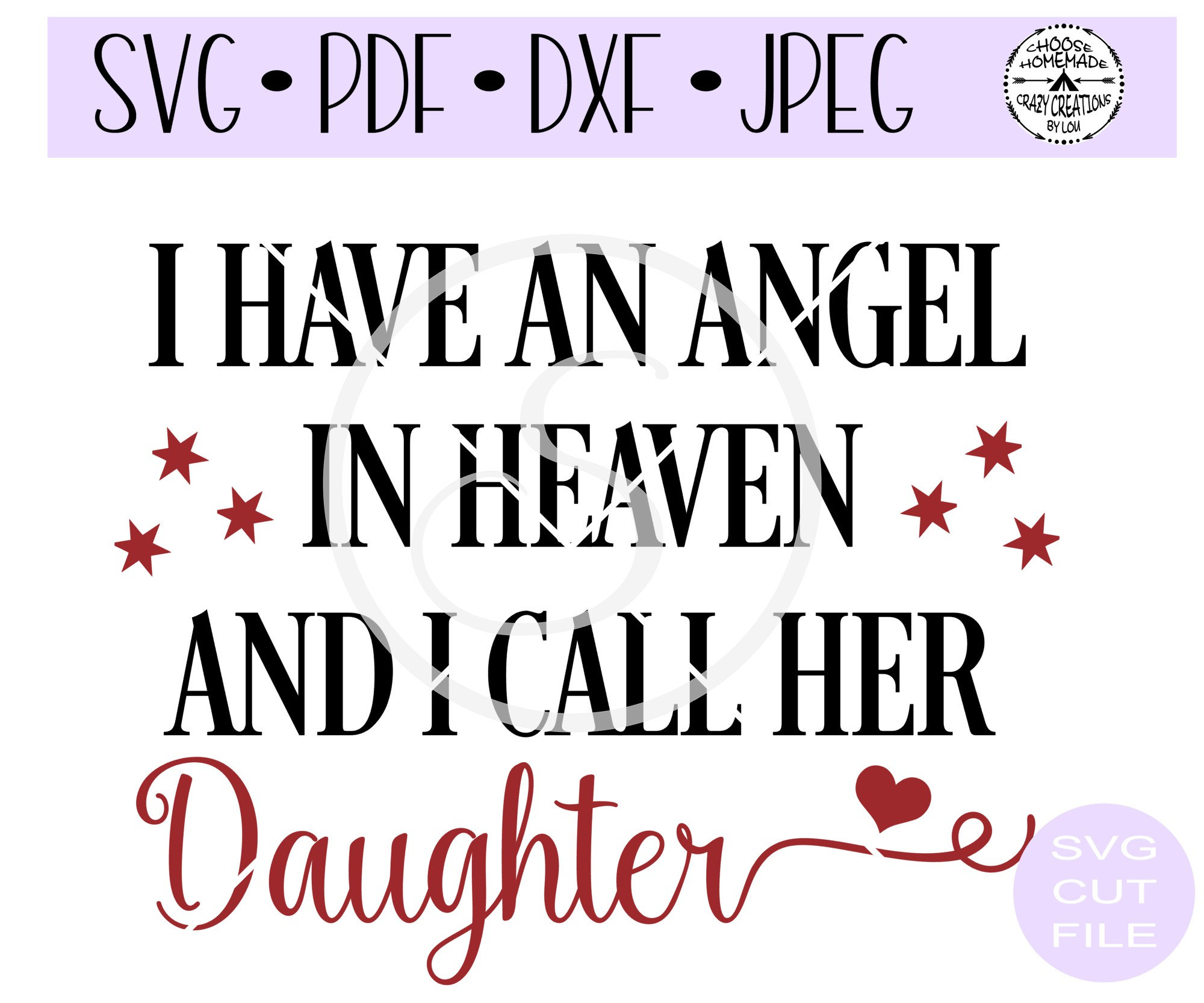 I Have an Angel in Heaven and I Call Her Daughter SVG | Digital Cut ...