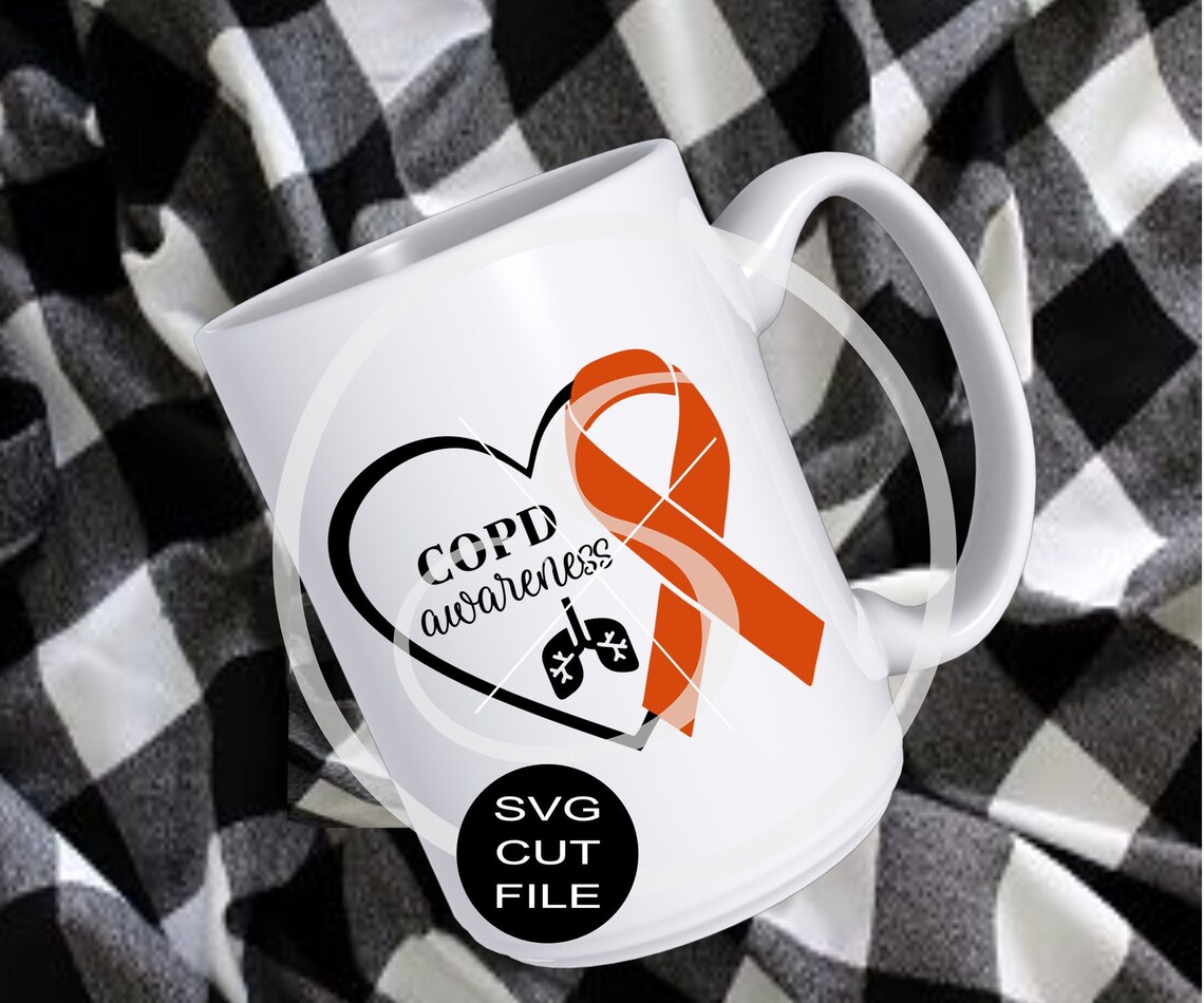 COPD Awareness Ribbon Heart SVG Digital Cut File for - Etsy UK