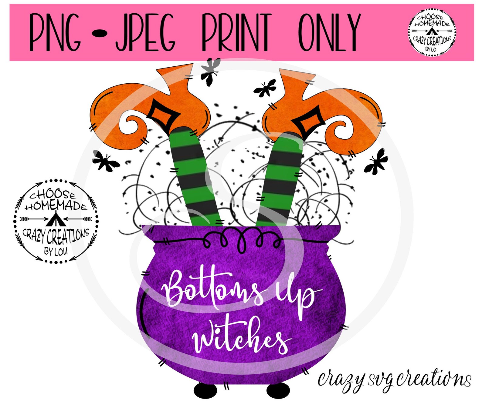 Cauldron Witch Feet Halloween Sublimation PNG | Jpeg | Bottoms up ...