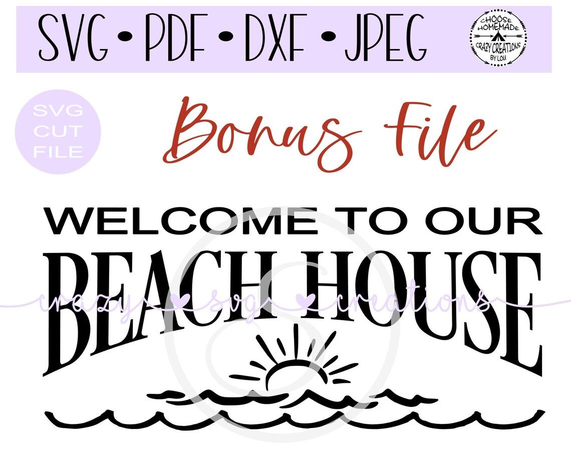 Welcome to Our Beach House SVG Digital Cut File for | Etsy