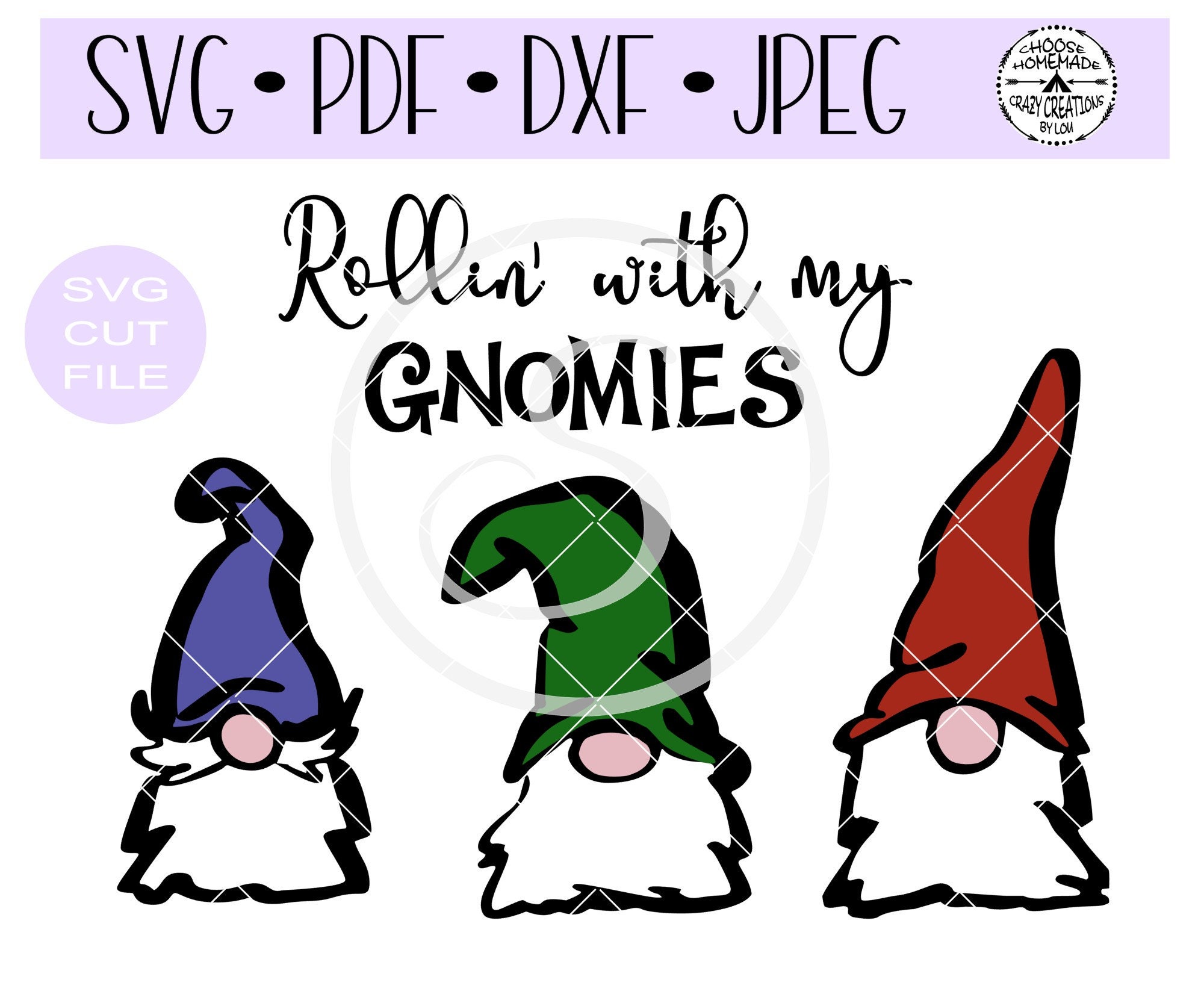 Rollin' With My Gnomies SVG | Gnomes | Digital Cut File | HTV Cut File ...