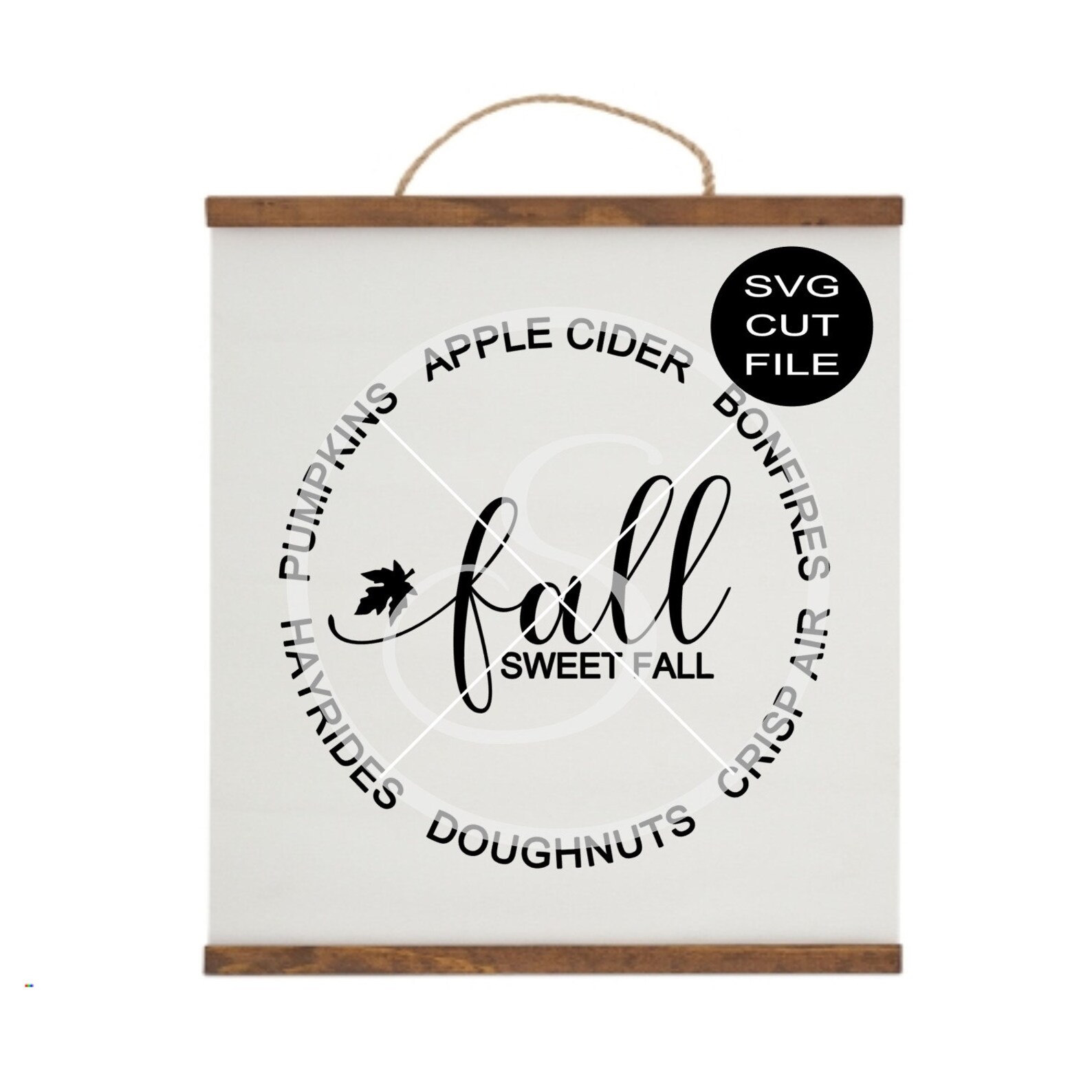 Fall Sweet Fall Words Circle Word Art SVG Digital Cut File for Htv ...