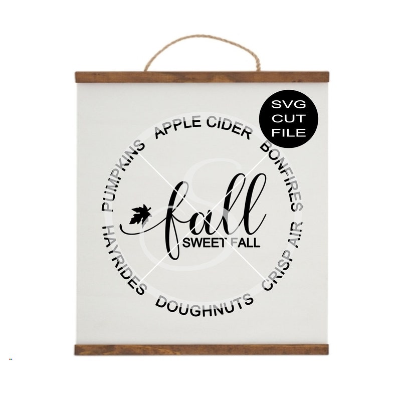 Fall Sweet Fall Words Circle Word Art SVG Digital Cut File for - Etsy