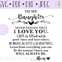 Bonus Daughter SVG and Laser Cut File. Note, This is NOT a Physical ...