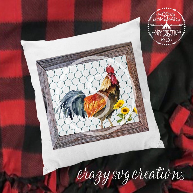 Rooster on Chicken Wire in Barn Wood Picture Frame Sublimation - Etsy