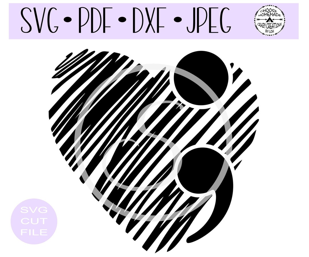 You Matter Semi Colon Heart SVG Digital Cut File for Htv-vinyl-decal ...