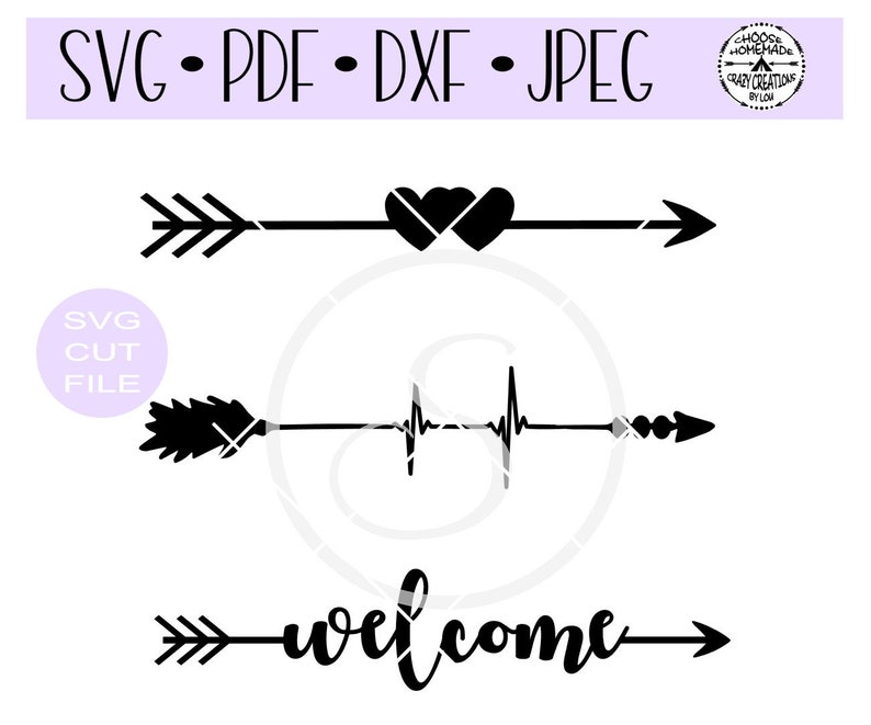 Arrow Set Hearts Welcome Heartbeat SVG Digital Cut File for - Etsy