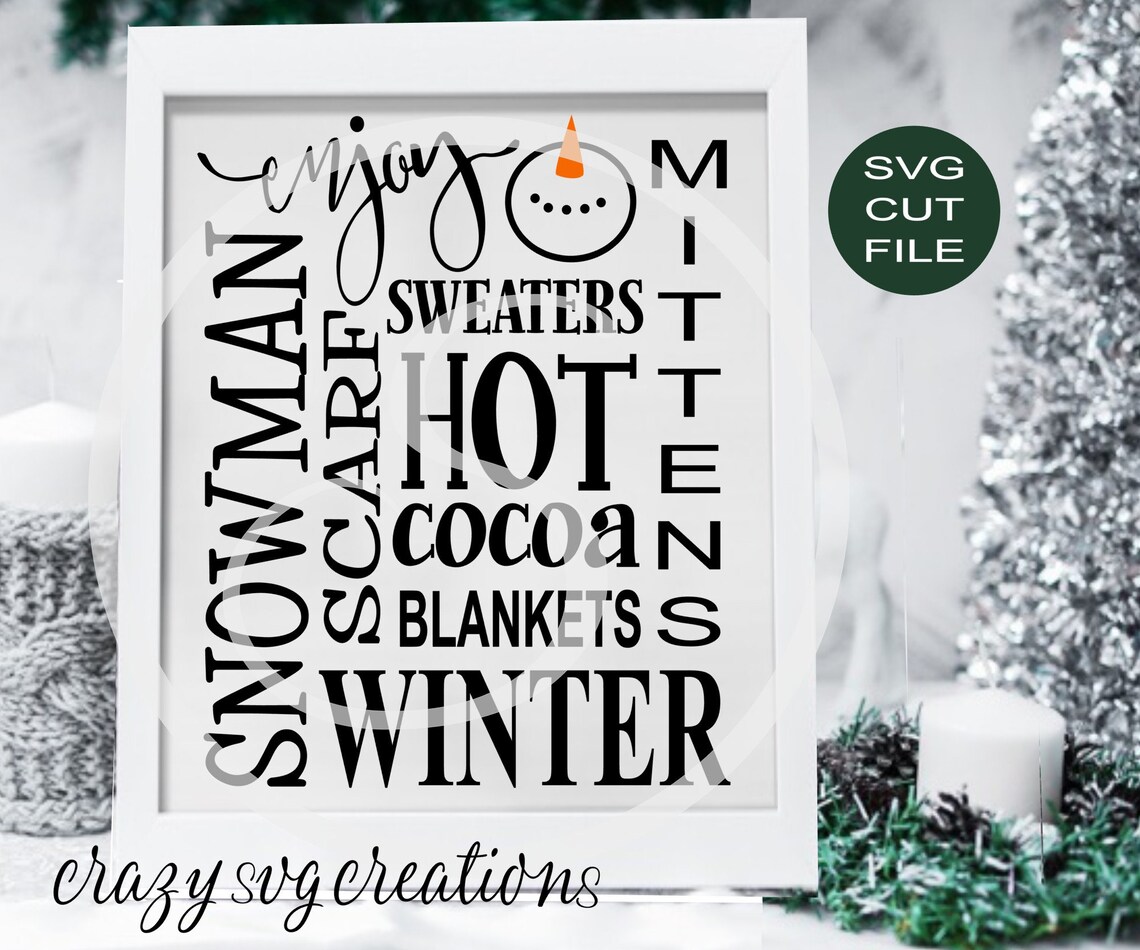 Winter Subway Art Word Art SVG Digital Cut File for - Etsy